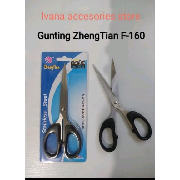 Jual Gunting Zheng Tian Stanless Steel Hitam 16cm(F_160) | Shopee Indonesia