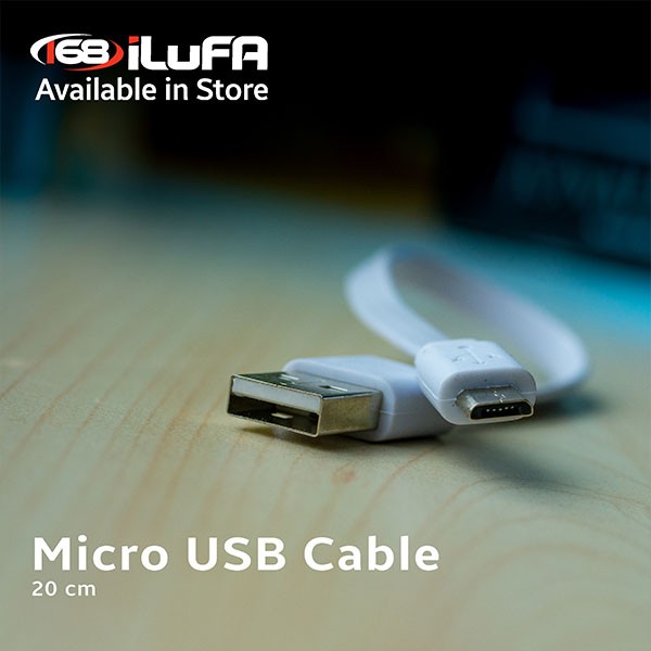 Jual Kabel Data Micro Usb Data Cable - Putih - Kabel Powerbank - 20Cm | Shopee Indonesia