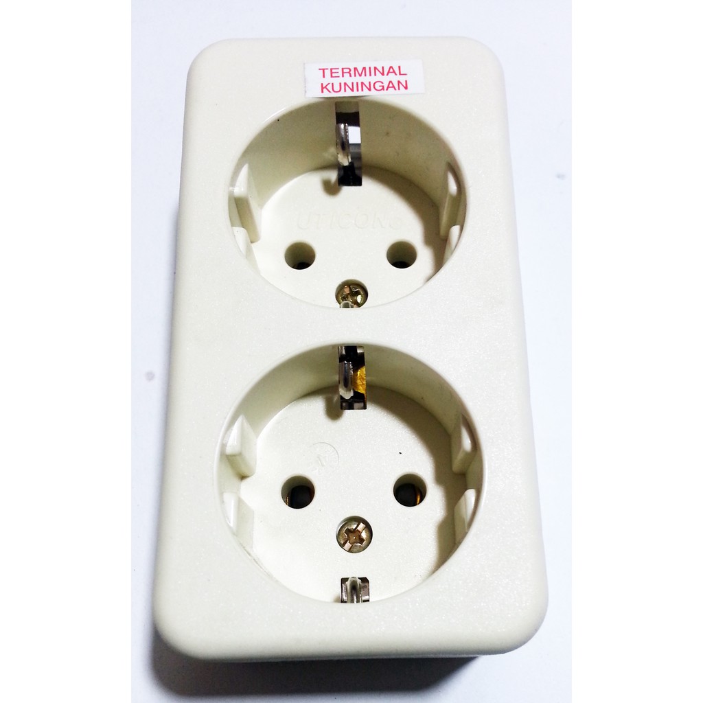 Jual Stop Kontak Uticon 2 lubang, Terminal Listrik Uticon | Shopee ...