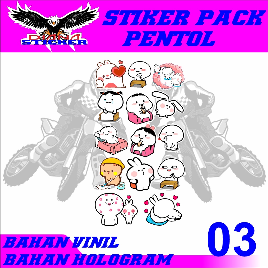 Jual STIKER PACK PENTOL SATUAN SUDAH CUTTING LANGSUNG TEMPEL.S.03 ...