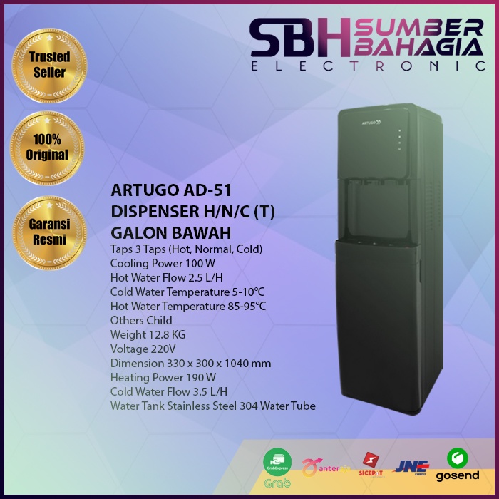 Jual ARTUGO AD-51 DISPENSER H/N/C (T) GALON BAWAH (NEW) (KHUSUS BANDUNG ...