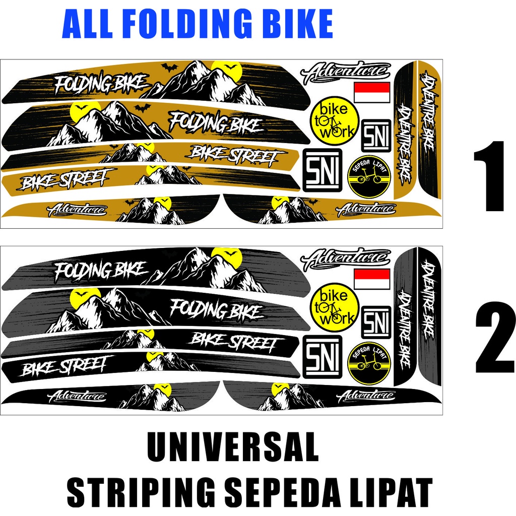 Jual STICKER SEPEDA MOTIF LIS FOLDING BIKE LIPAT VARIASI-STRIPING ...
