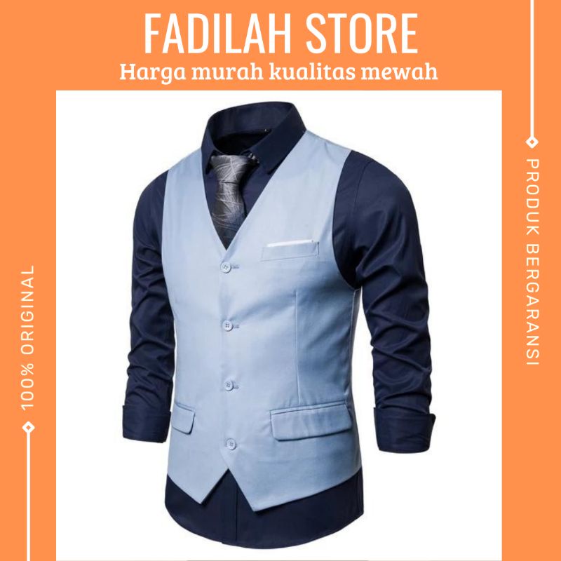 Jual Vest Rompi Pria Formal Premium Rompi Jas Slimfit Motif Saku Pake ...