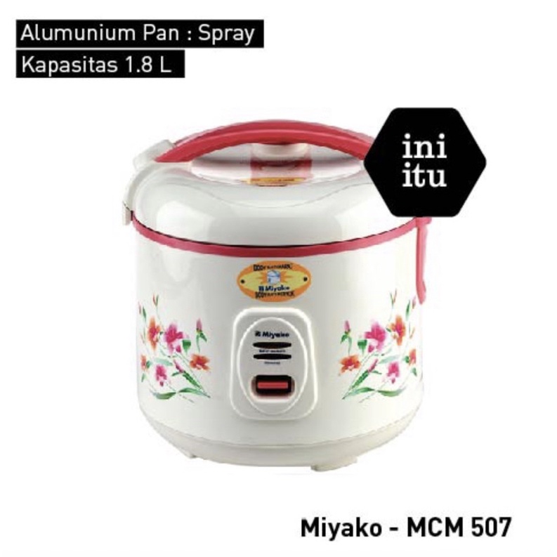 Jual [ Miyako ] Magicom / Magic Com / Rice Cooker 3 in 1 Miyako MCM 507 ...