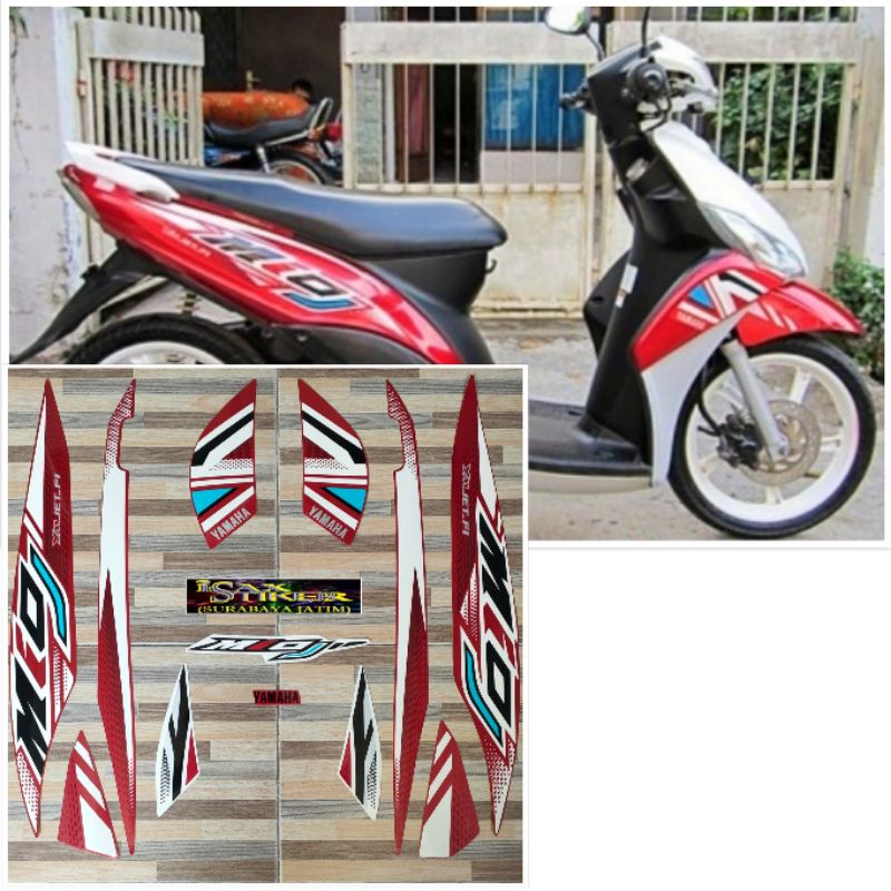 Jual striping original Yamaha Mio J merah putih tahun 2012 2013 ...