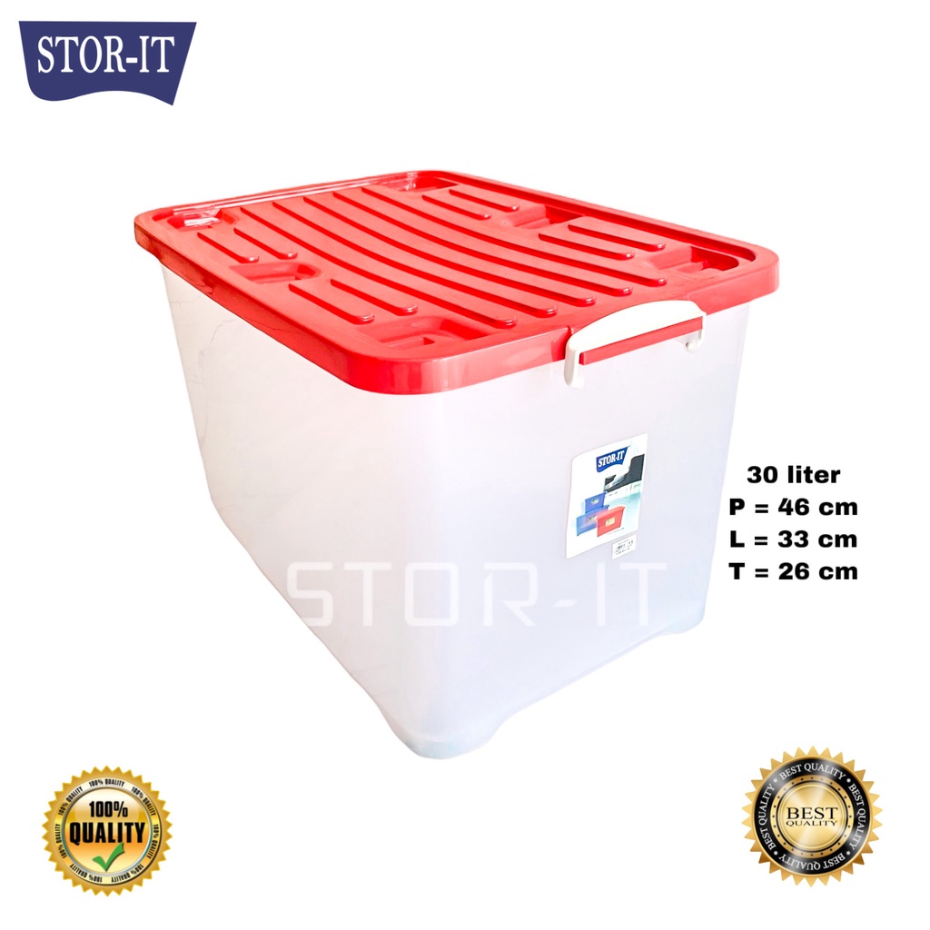 Jual CONTAINER BOX PLASTIK TRANSPARAN 30LITER MULTINDO - ( KHUSUS GOJEK ...