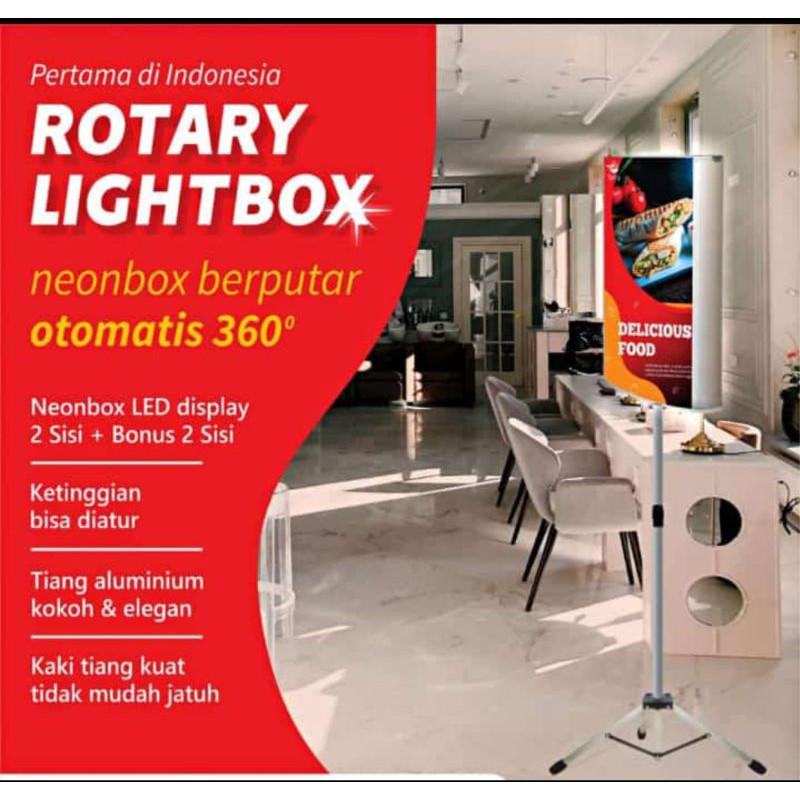 Jual Standing Rotary Led Light Banner Neon Box 35x60 | Shopee Indonesia