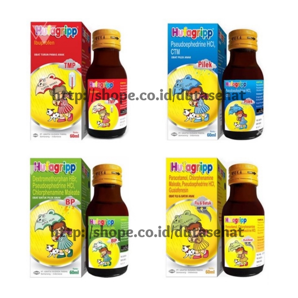 Jual Hufagripp Tempra Syrup, Pilek Syrup Biru, Flu & Batuk Syrup Kuning ...