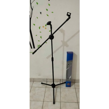 Jual Stand Microphone + Mic Holder / Stand Mic Lantai Tripod Condenser | Shopee Indonesia
