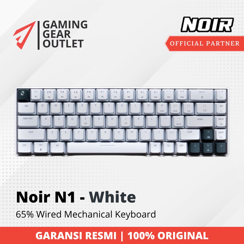 Jual Noir N1 - 65% Wired Mechanical Keyboard (White) | Shopee Indonesia