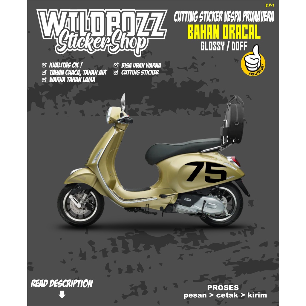 Jual cutting sticker vespa primavera 75 (v.p-1) wildbozz sticker ...