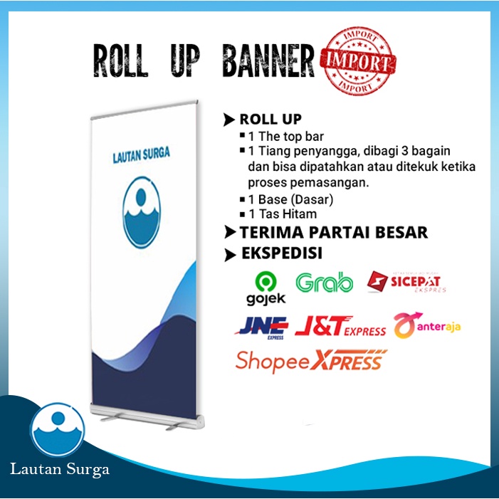 Jual Standing Roll Up Banner 60x160 cm, 80x200 cm dan 85x200 cm_Stand Banner | Shopee Indonesia