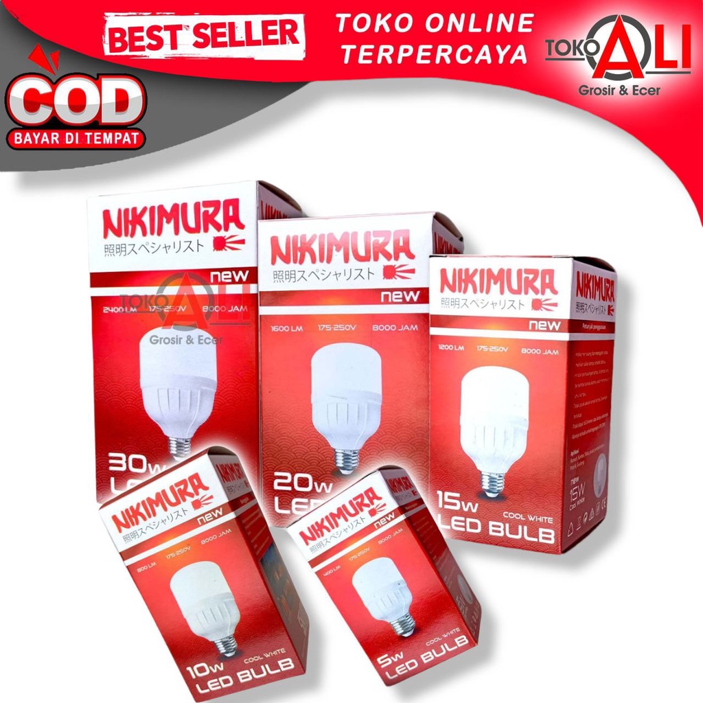 Jual lampu bohlam led Nikimura bohlam led 5 watt/10watt/15watt/20watt ...