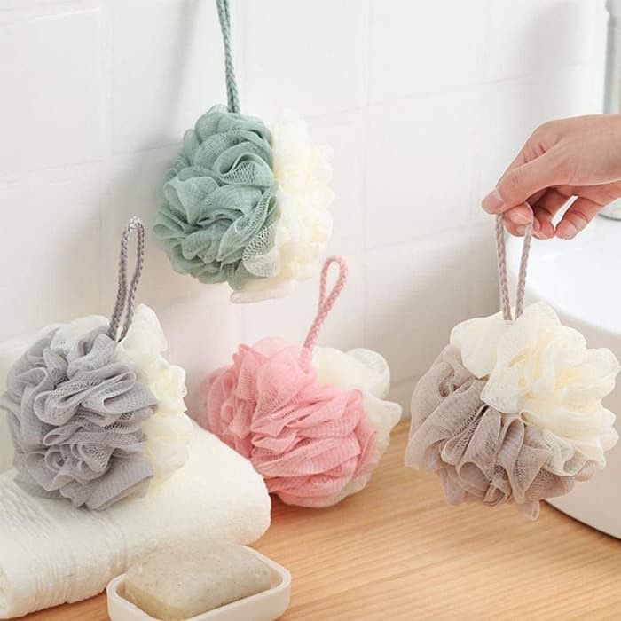 Jual Spon Badan Mandi 2 warna Kombinasi tebal-sponge Spoon spun jaring ...