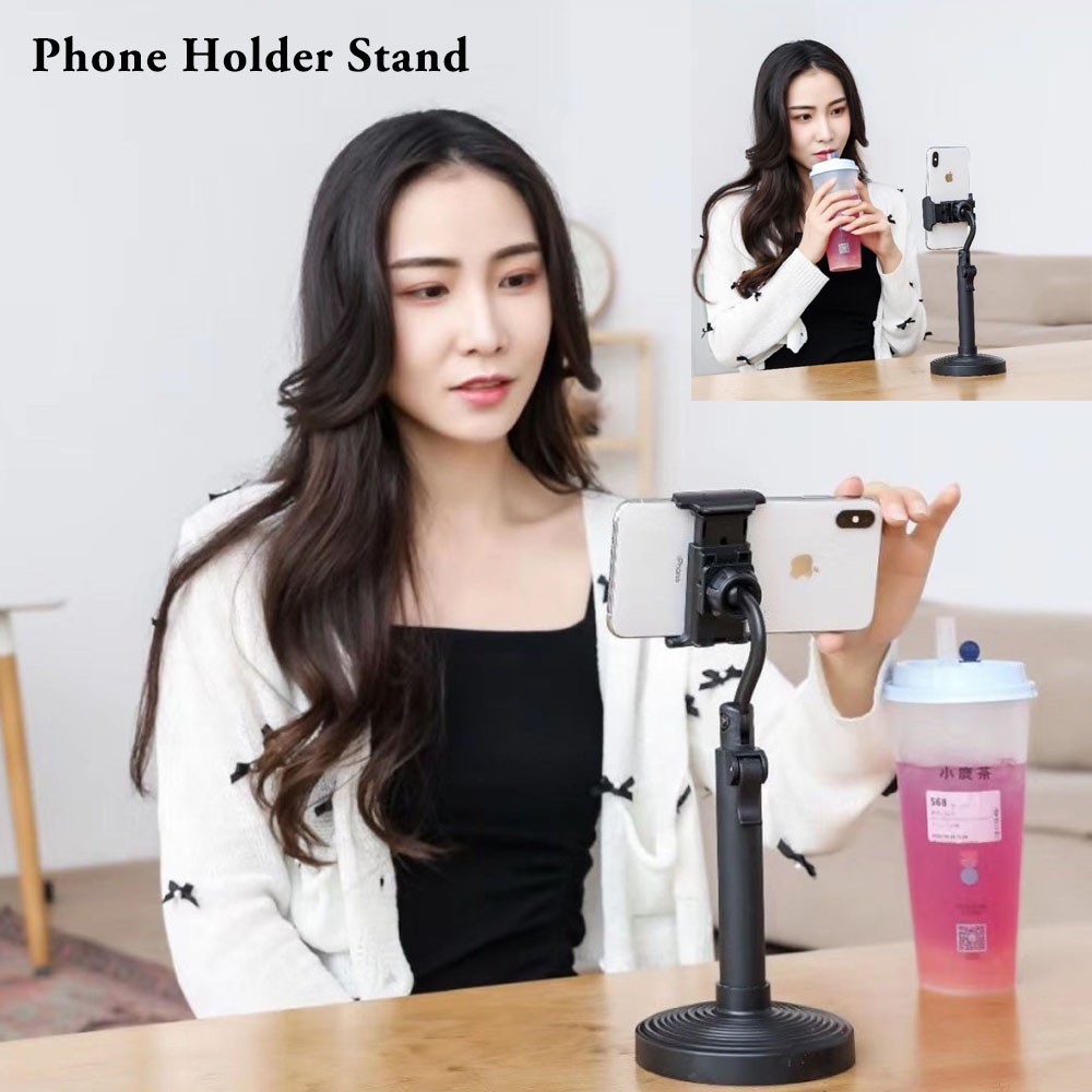 Jual Phone Holder Meja Vlog Live Streaming YouTube Vlog 360 Derajat Murah - Handphone Hp Tripod ...