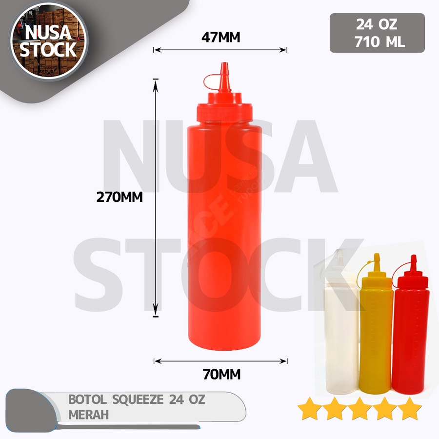 Jual Botol Saos Saus Tomat Sambal Kecap Squeeze Tomat Merah 24 OZ 720 ...