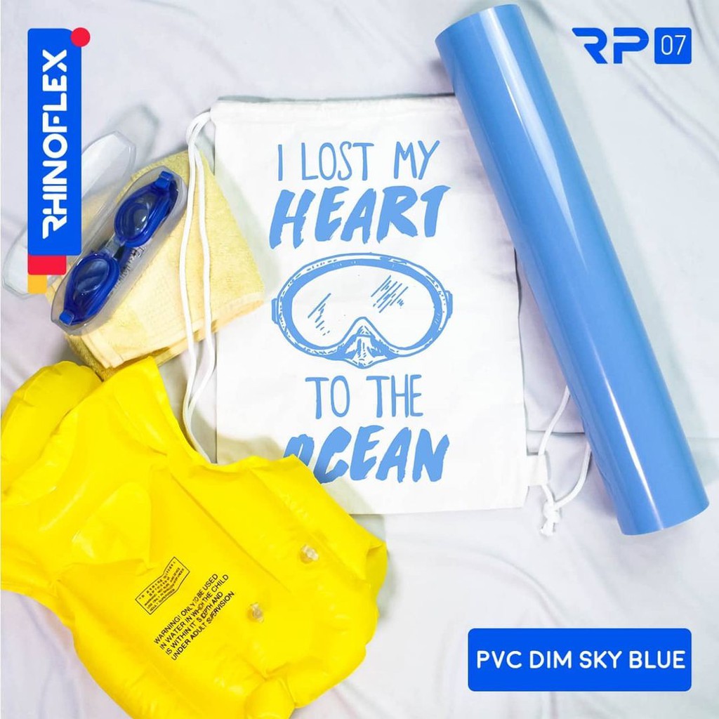 Jual Bahan Sablon Polyflex Korea Rhino Pvc Dim Sky Blue | Shopee Indonesia