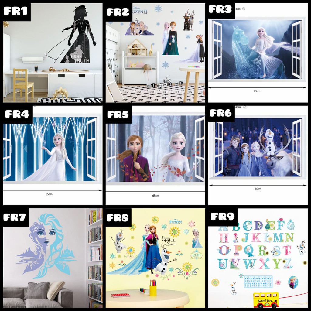 Jual STIKER DINDING WALLSTIKER MOTIF FROZEN ELSA ANNA KARTUN KARAKTER ...