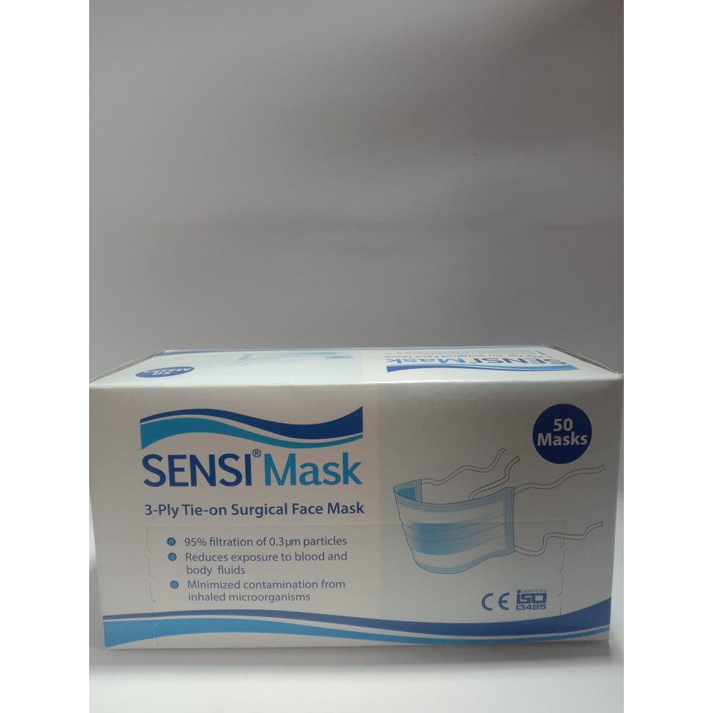Jual Sensi Mask 3 Ply Tie-On Surgucal Face isi 50 Pcs | Shopee Indonesia