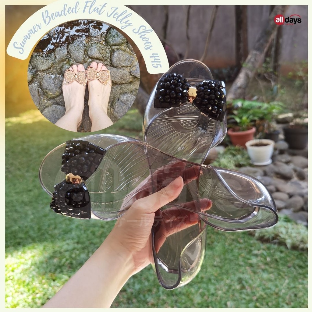 Jual Alldays Summer Beaded Flat Jelly Shoes Bead/ Sepatu Jelly Wanita ...