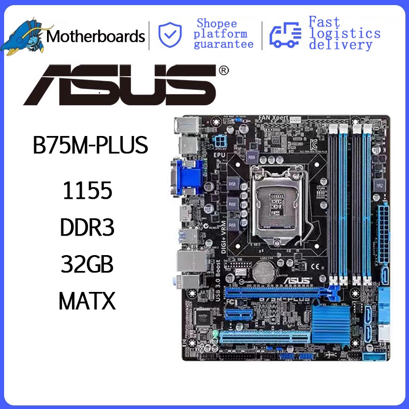 Jual Asus B75M-PLUS Desktop Motherboard B75 h61 b75m Socket LGA 1155 i3 ...