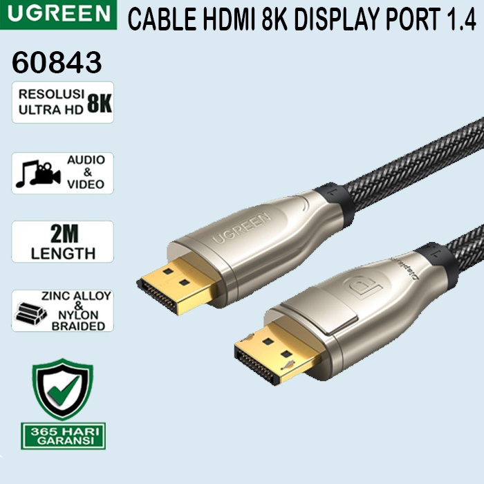 Jual Ugreen 60843 Kabel DP Hd 8k 60Hz Display Port 1.4 Usb DP To DP 4k ...
