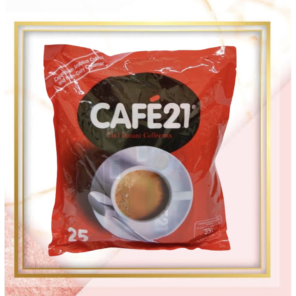 Jual Cafe 21/Kopi 21 Instant Coffee Mix No Sugar Added 2in1 | Shopee ...