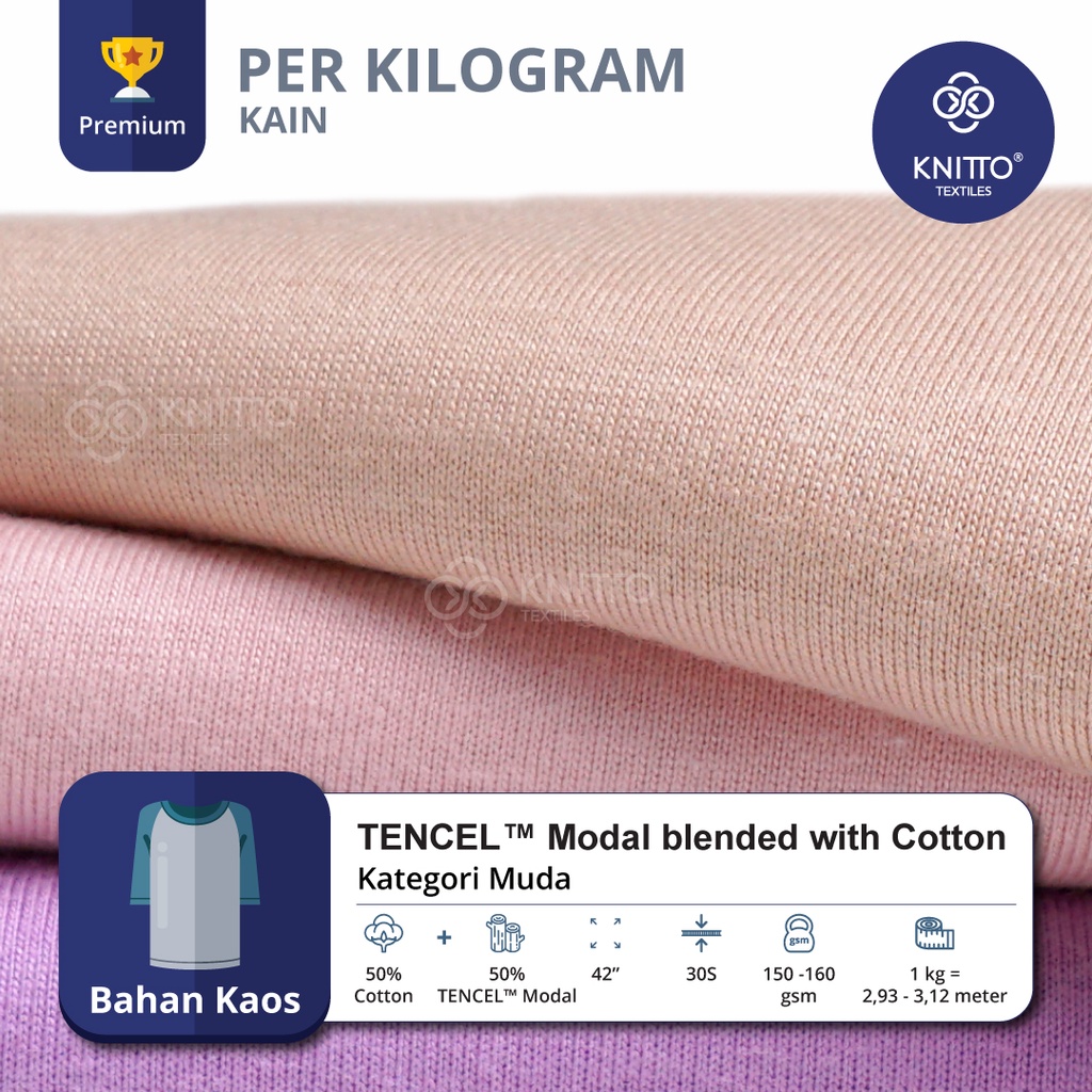 Jual BAHAN KAOS KAIN TENCEL™ MODAL BLENDED WITH COTTON KATEGORI WARNA ...