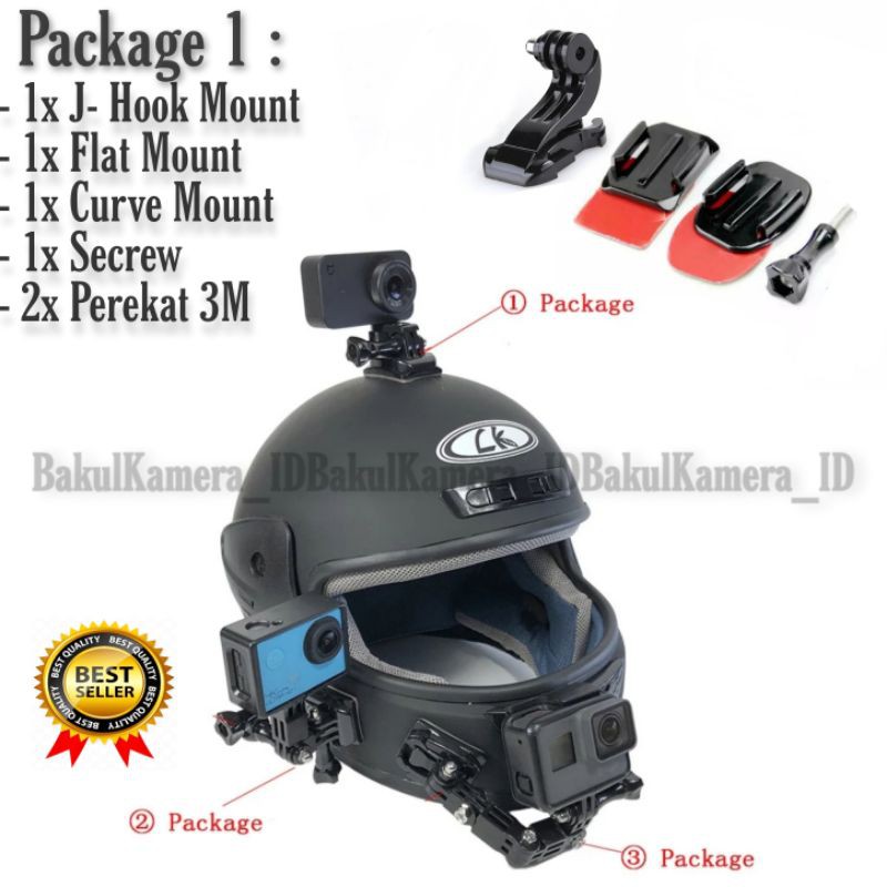 Jual Helmet Chin mount / Mounting Helm Motovlog For GoPro / Xiaomi Yi ...