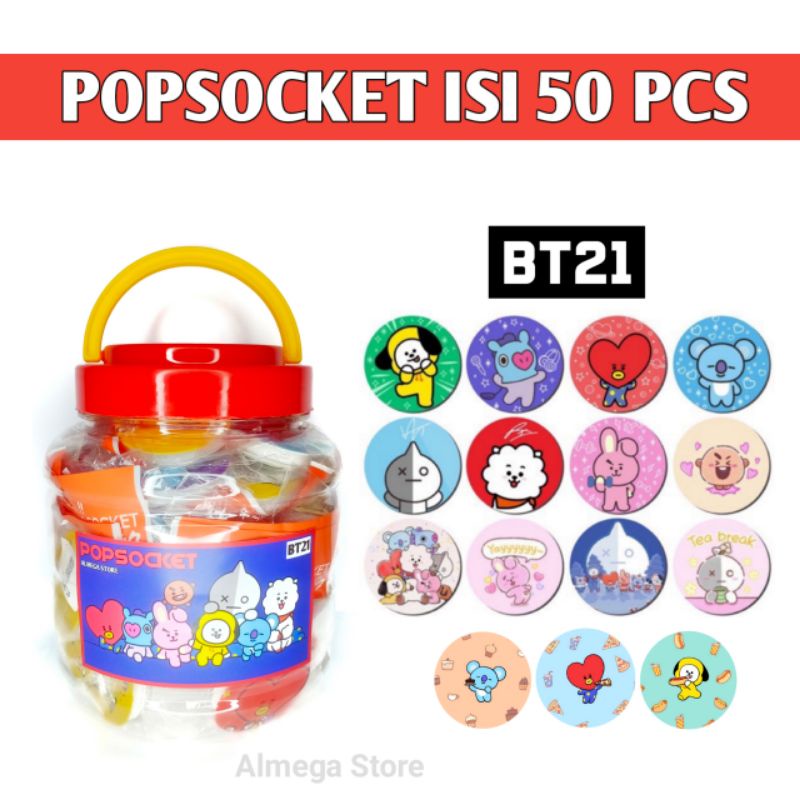 Jual Pop Socket BTS BT21 KPOP Akrilik / Phone Holder Grip Popsocket ...