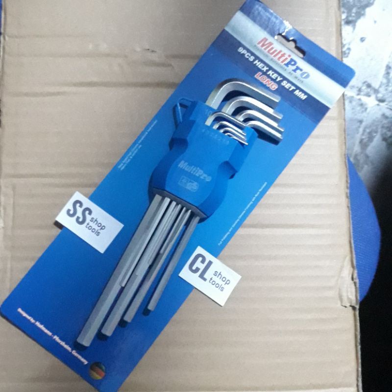Jual KUNCI L set panjang 9pcs MULTIPRO 9pc long hex key 2mm 3mm 4mm 5mm ...