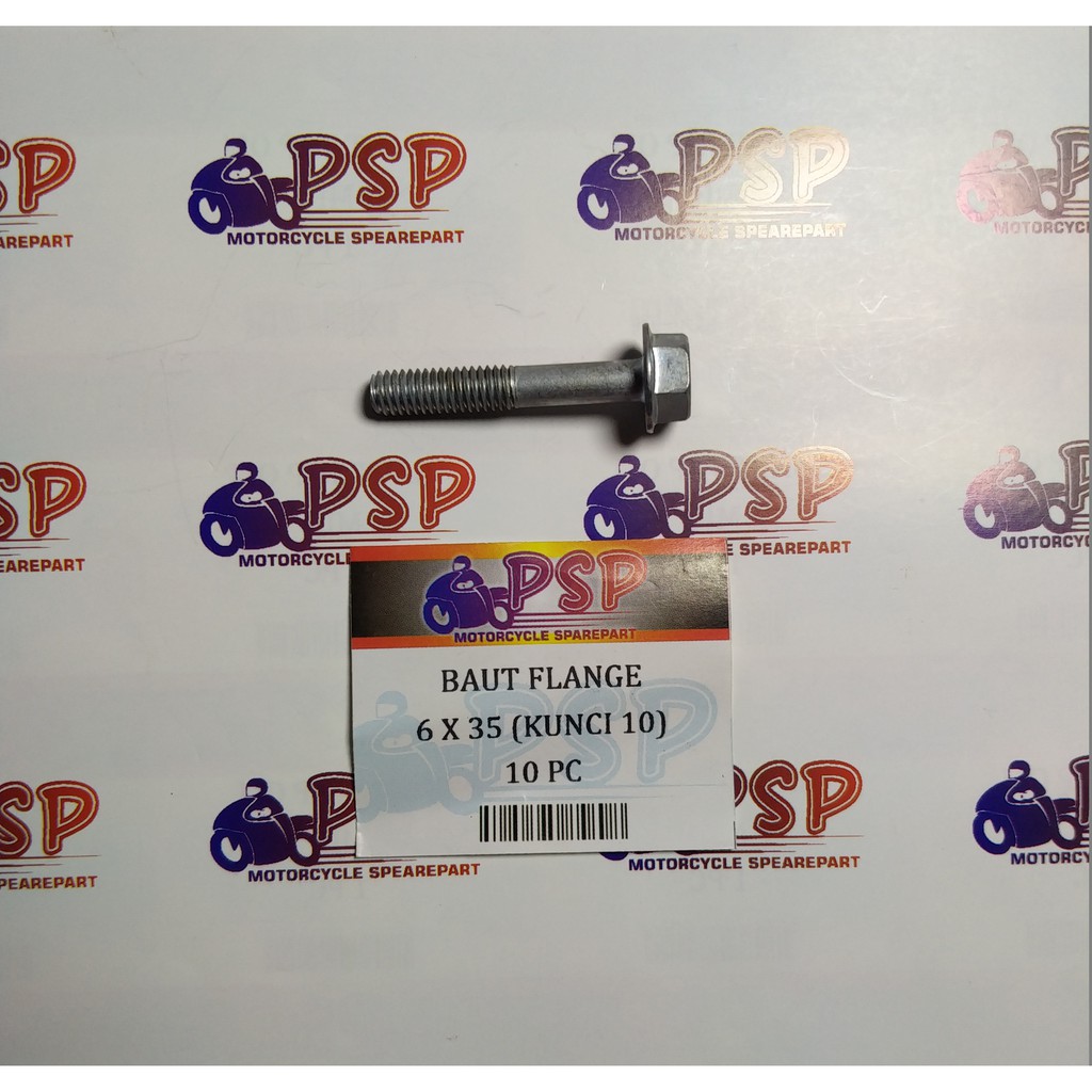 Jual BAUT FLANGE (kunci 10) 6 x 35 - Baud Ring Topi 6 mm Panjang 35 mm ...