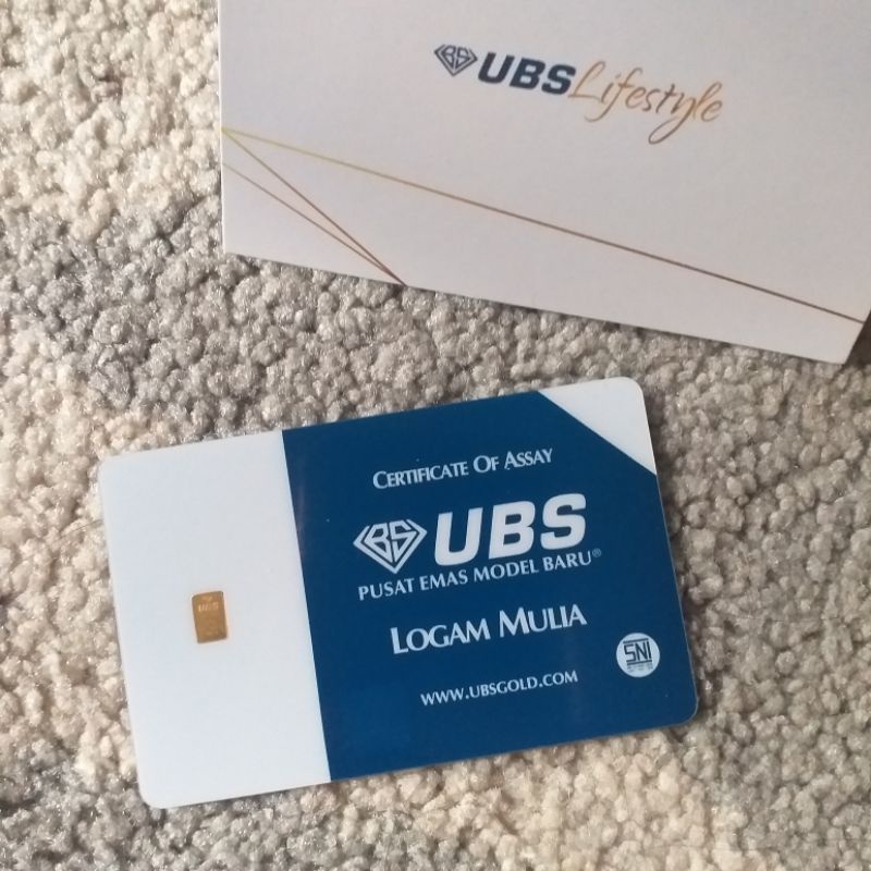 Jual (FREE GIFT) MINI GOLD EMAS LOGAM MULIA 0.1 GRAM UBS Original ...