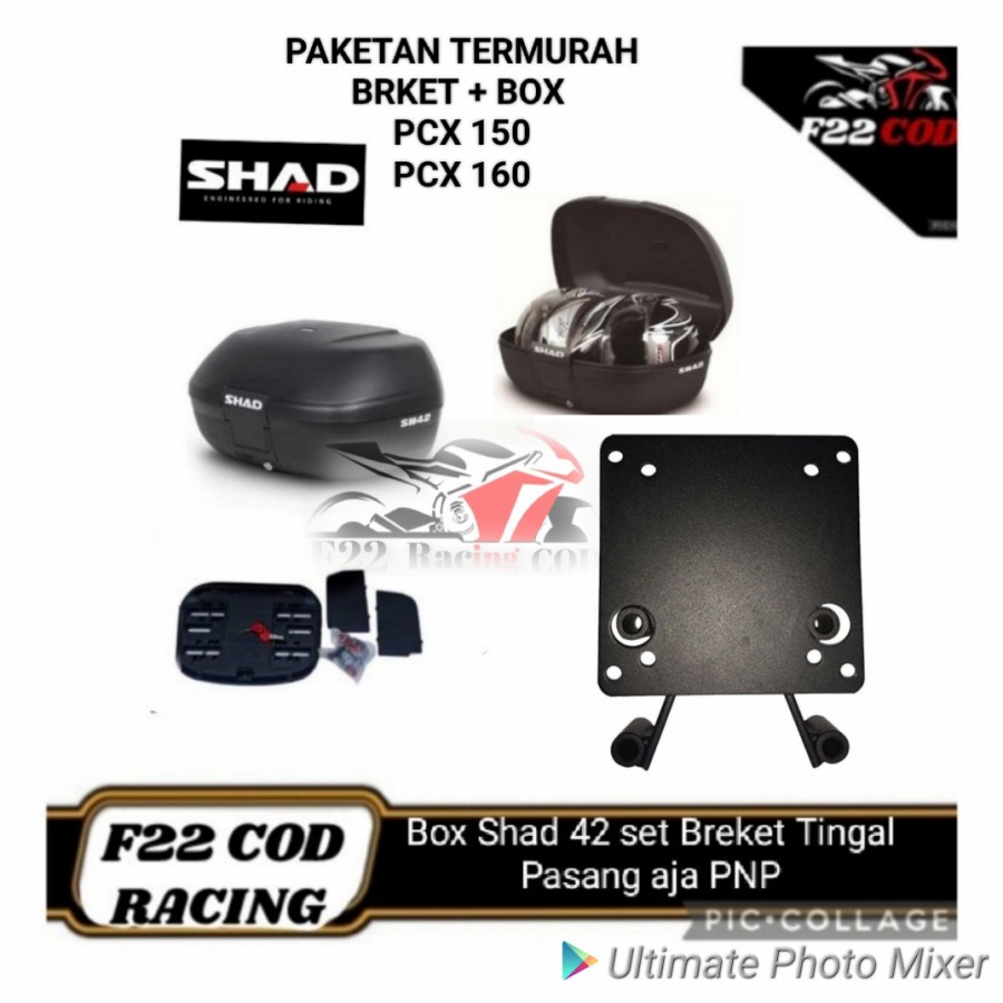 Jual Box Shad SH-42 Pcx-150 / Pcx-160 + Bracket Box MHR Muat 2Helm ...