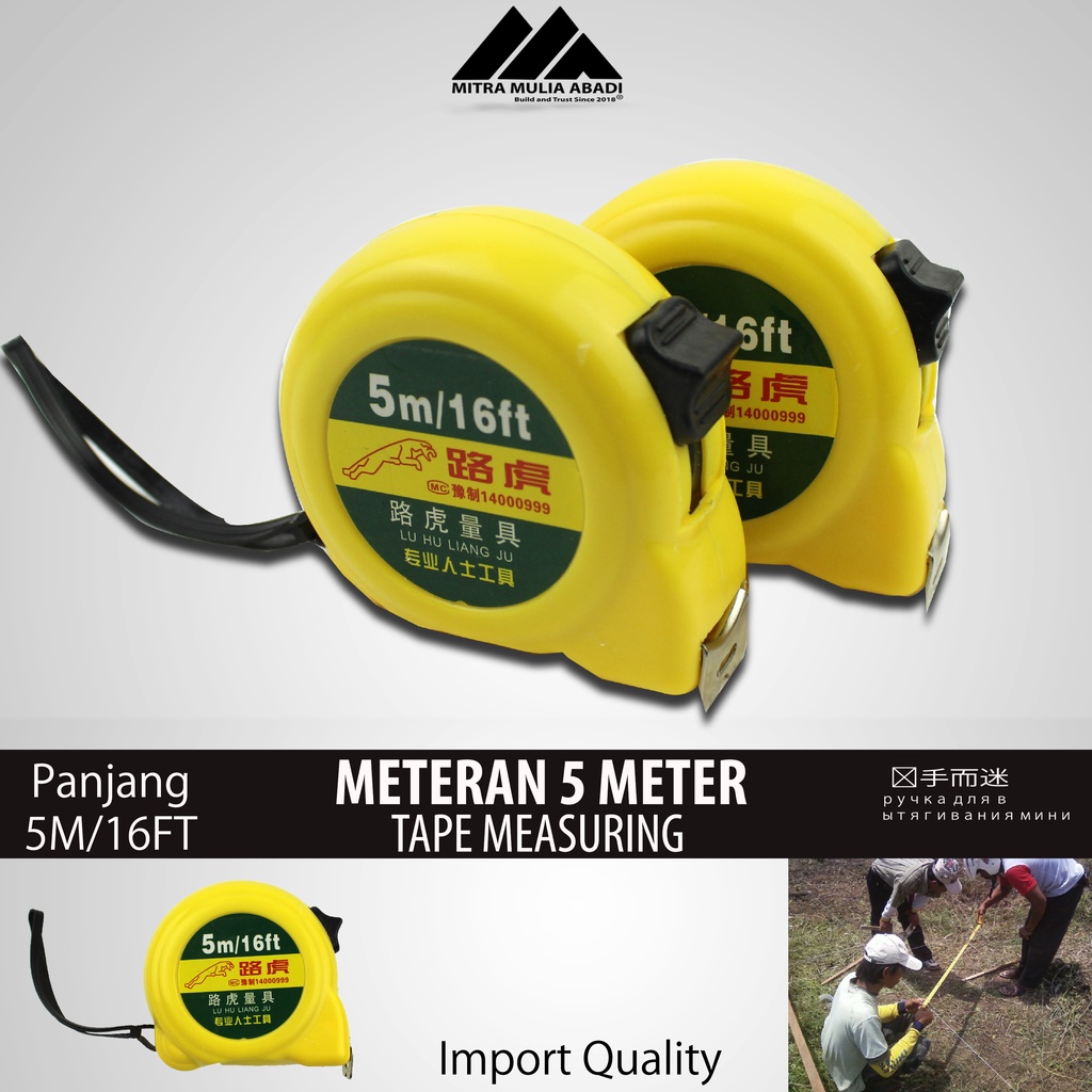 Jual Meteran 5 Meter Murah | Meteran Tukang Bangunan Tape Measuring ...