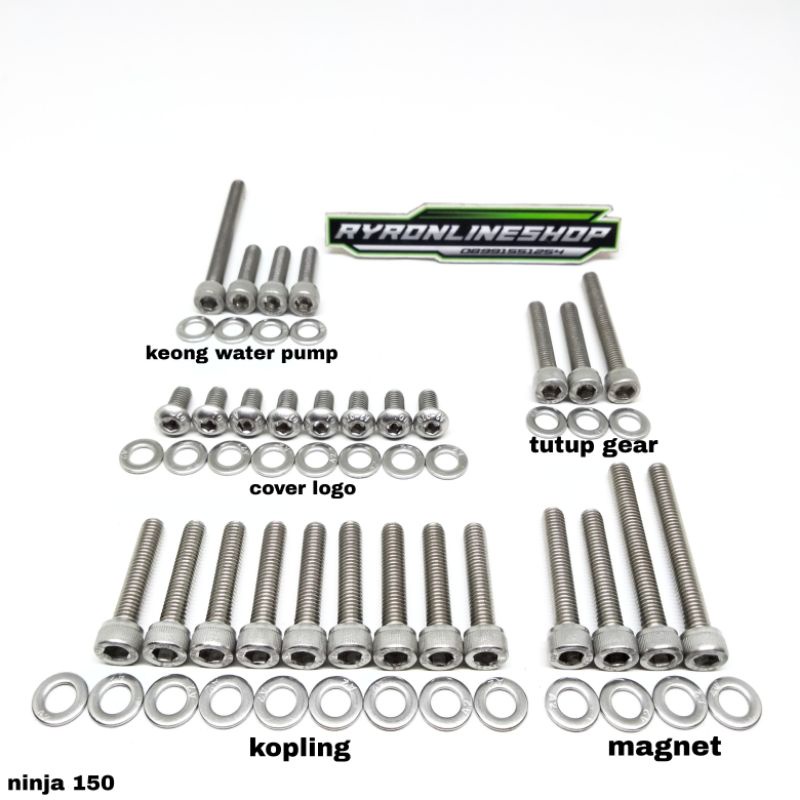 Jual baut L stainless baut blok kopling magnet ninja R ninja SS ninja ...