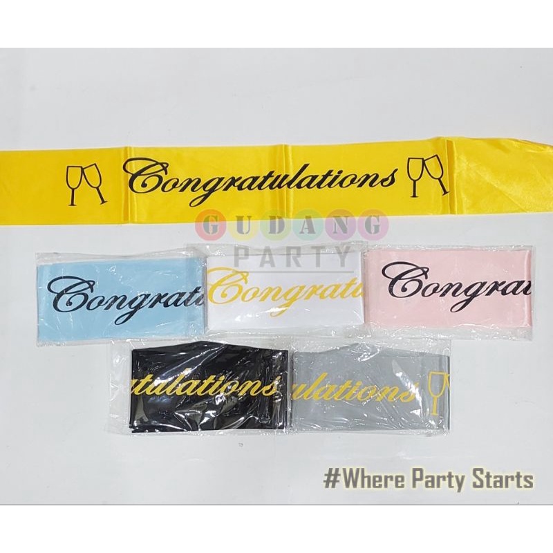 Jual Sash Congratulations/Sash Happy Birthday/Selempang Ultah/Selempang ...