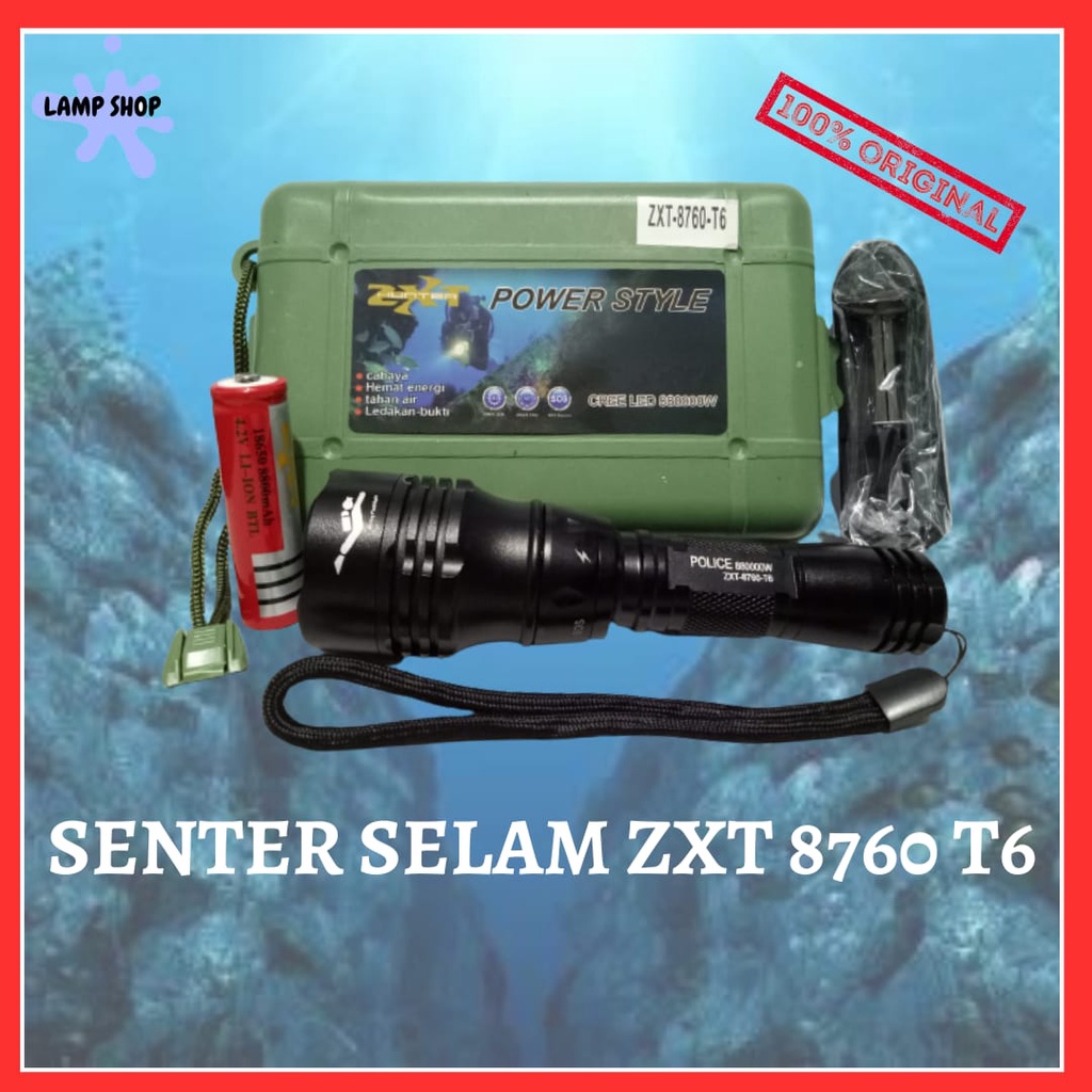 Jual Senter Selam Swat Police T6 LED ZXT 8760 | Shopee Indonesia