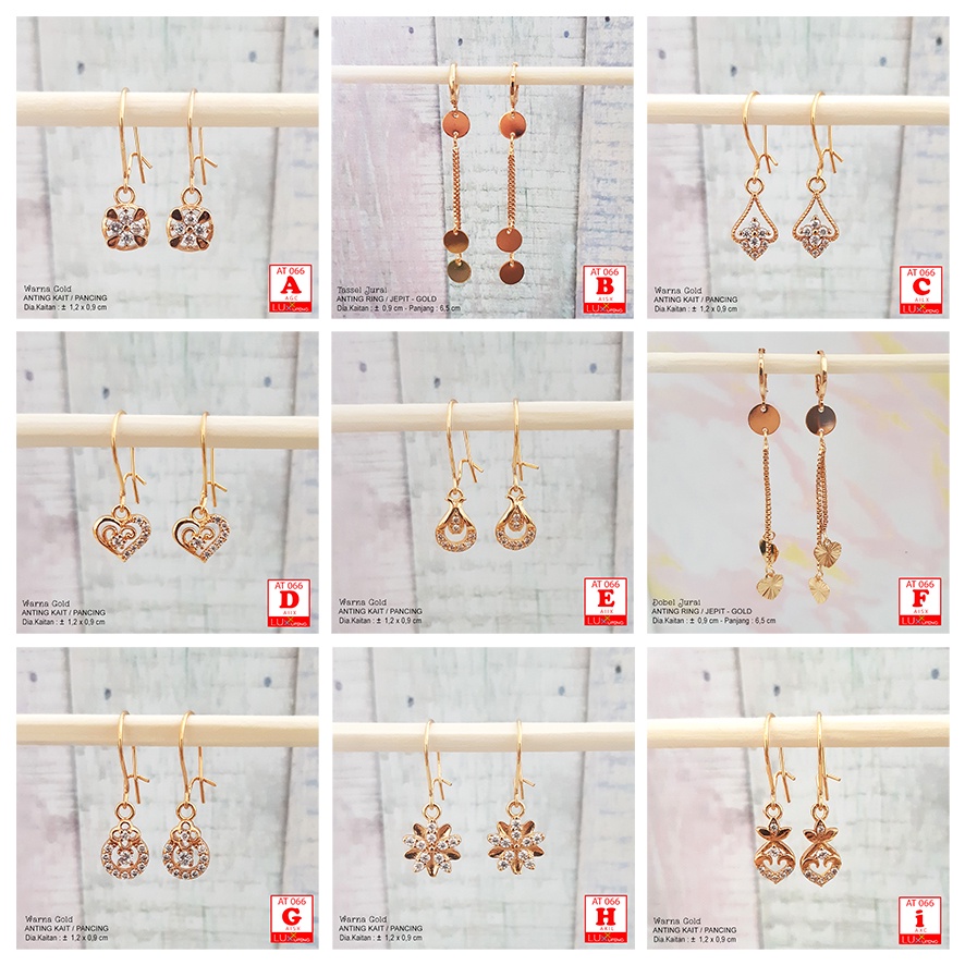 Jual AT 066 Anting Wanita Dewasa Permata Sirkon Perhiasan Lapis Emas 18K Anting Xuping Merk ...