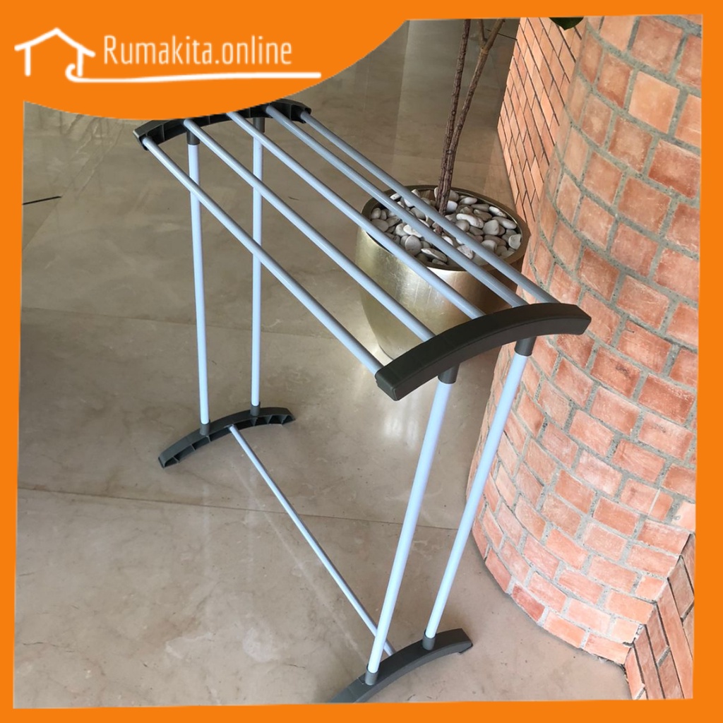 Jual 6664 / Jemuran Handuk Warna Abu-abu 5 pipa 2 penyangga/ Jemuran ...