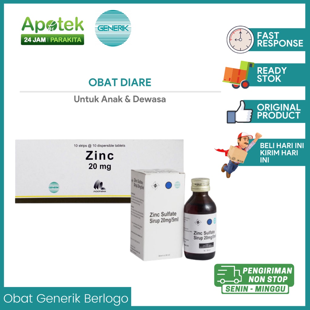Jual Zinc / Zink / Zink Tablet / Zink Syrup Untuk Diare Anak-Anak Dan ...