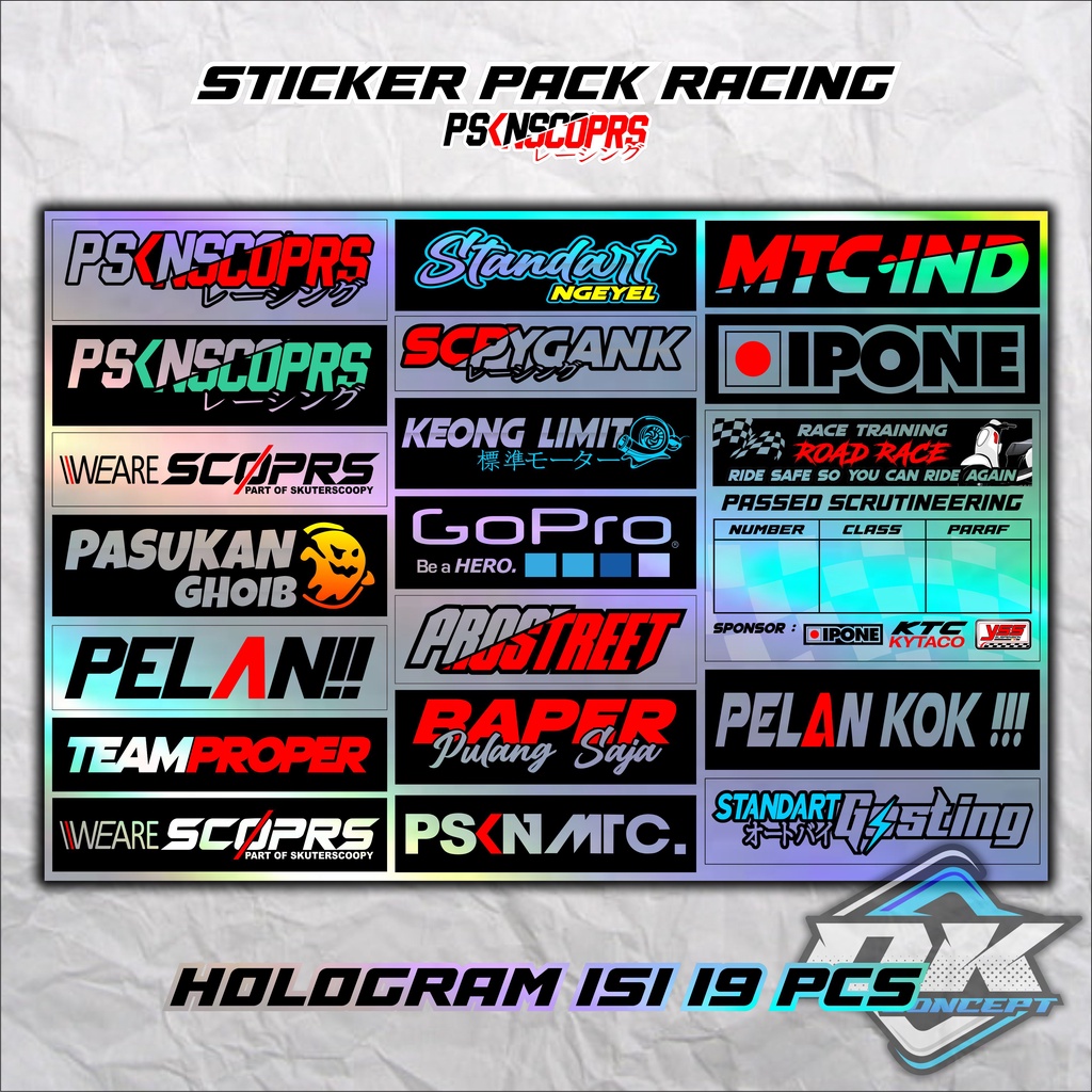 Jual Sticker Pack Racing Sticker Motor Pasukan BEAT/ VARIO/ SCOOPY ...