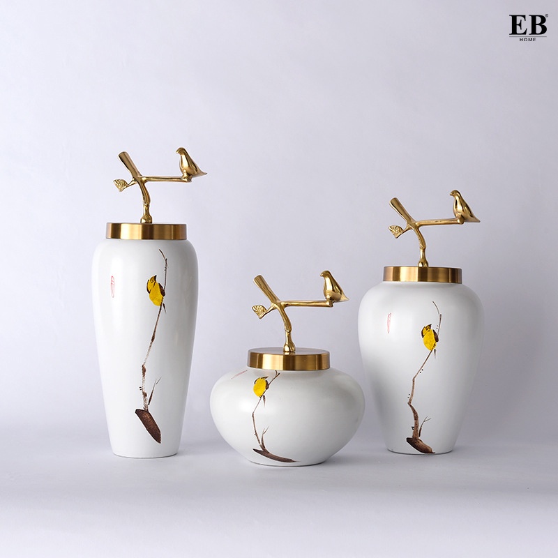 Jual EB Home Chinese Porcelain Jar Vase Set Pajangan Meja Ruang Tamu ...