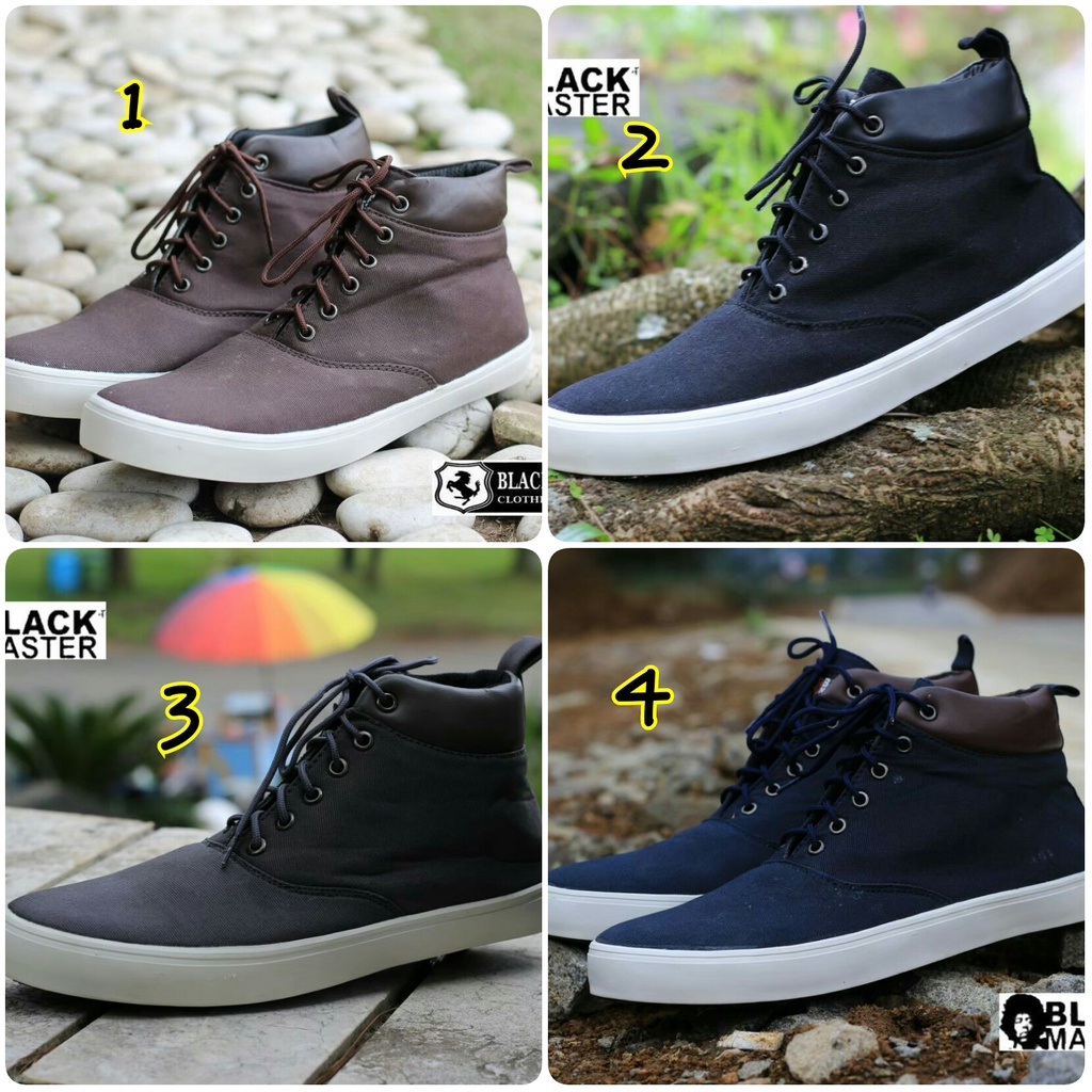 Jual SEPATU SNEAKERS KASUAL TINGGI PRIA BLACKMASTER FOX | Shopee Indonesia