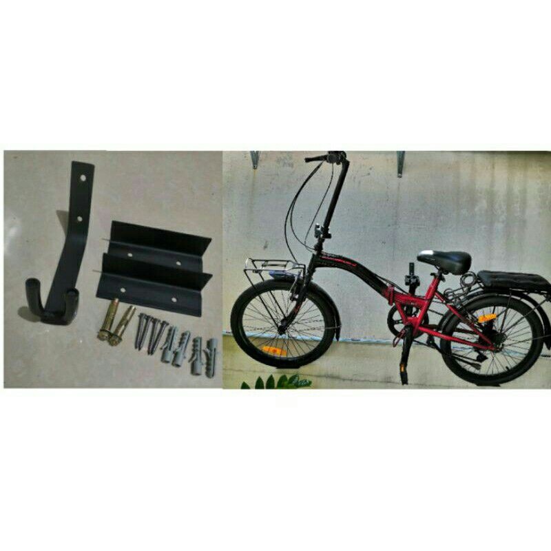 Jual gantungan dinding sepeda bracket sepeda dengan 2 ambalan ban ...