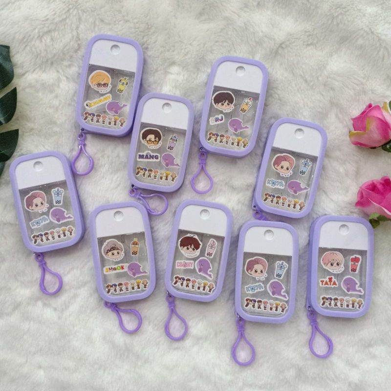 Jual POUCH HAND SANITIZER BTS SPRAY SILICON/TEMPAT+ISI HAND SANITIZER ...