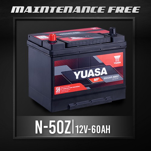 Jual Yuasa Aki Mobil N50Z-MF 100% ORIGINAL | Shopee Indonesia