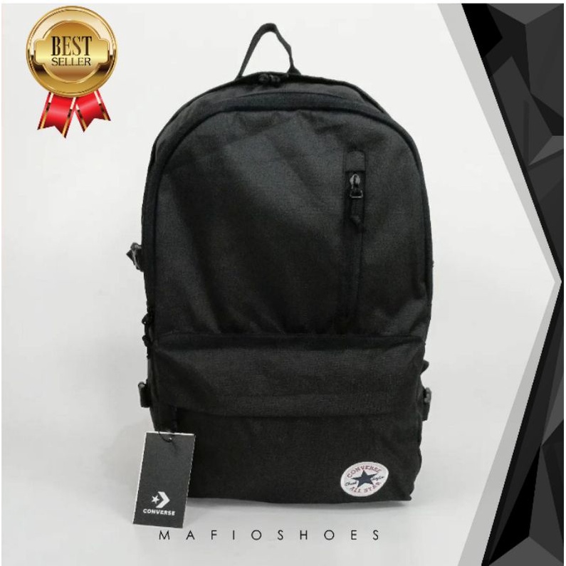 Jual TAS CONVERSE RANSEL LOGO BUNDAR BLACK/TAS/TAS SEKOLAH/TAS RANSEL ...
