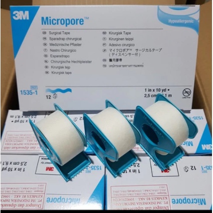 Jual 3M Micropore 0,5 Inch/ 1 Inch/ 2 Inch ORIGINAL (1 Box) | Shopee ...