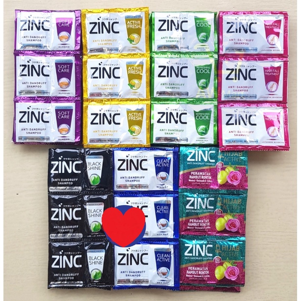 Jual ZINC SHAMPOO 1 SACHET 10 ML ISI 2 PCS ACTIVE COOL FRESH ANTI ...